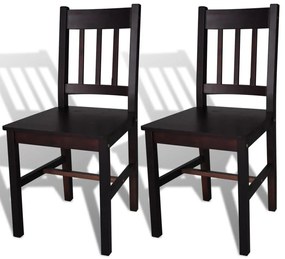 Jídelní židle 2 ks tmavě hnědé borové dřevo,  241516