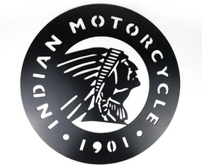 Živá Zeď Dřevěná nástěnná černá dekorace Indian Motocycle