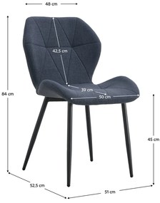 Jídelní židle, tmavě šedá/černá, MAKENA TYP 2