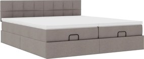 Osmanský rám postele s matrací taupe 180x200cm textil 3312847