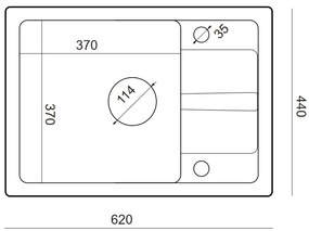 Béžový (pískový) kuchyňský granitový dřez QUADRON READY- SMART + BATERIE A DÁVKOVAČ