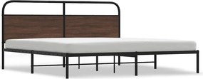 Kovový rám postele bez matrace hnědý dub 183 x 213 cm 3318657