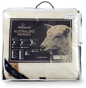 Wooline Vlněná Merino deka krémová 140x200 cm, australské merino