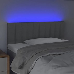 Čelo postele s LED světle šedé 100 x 5 x 78/88 cm textil 3121840
