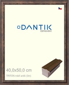 DANTIK rámeček 40x50 | TRITON měď antik (Plexi Čiré)