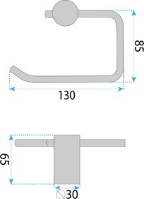 Rea Prism, držák na toaletní papír 9711, broušená ocel, REA-98023