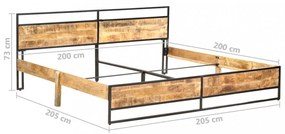 Postel mangovníkové dřevo Dekorhome 200x200 cm