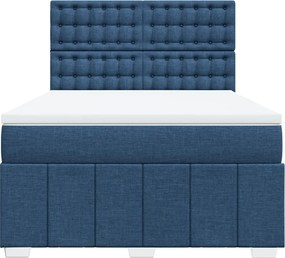 Box spring postel s matrací modrá 160x200 cm textil 3291739