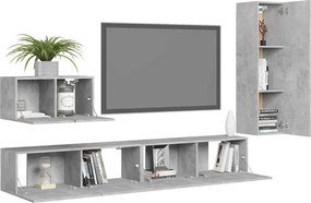 vidaXL 4dílný set TV skříněk dřevotříska [3078676] Barva: dub sonoma