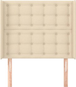 Čelo postele typu ušák krémové 83x16x118/128 cm textil 3119993