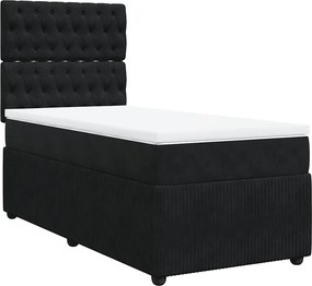Box spring postel s matrací černá 100x200 cm samet 3292270