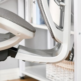Kancelářská židle Vinsetto s opěrkou hlavy, bederním polštářem a 3D područky – 3 nastavení, 360° otočná kola, výškově nastavitelná, ergonomická, šedá…