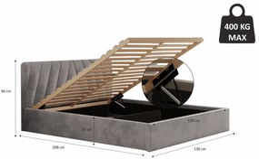 Postel ASTI 120x200 zlatá s úložným prostorem