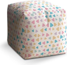 Sablio Taburet Cube Barevné trojúhelníčky - 60x60x60 cm
