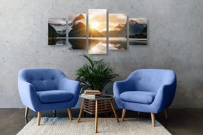 5-dílný obraz krásný východ slunce na Novém Zélandu Varianta: 100x50