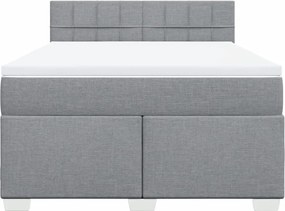 Box spring postel s matrací světle šedá 160 x 200 cm textil 3285939