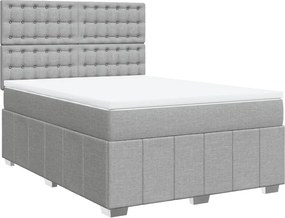 Box spring postel s matrací světle šedá 160 x 200 cm textil 3291733