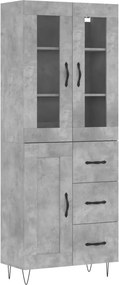 Skříň highboard betonově šedá 69,5x34x180 cm kompozitní dřevo 3198693