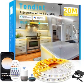 Tendist Led pásek 20 m, c3000 K 6500 K, kompatibilní s Alexou Smart