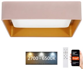Brilagi-LED Stmívatelné svítidlo VELVET SQUARE LED/36W/230V Wi-Fi Tuya+DO růžová