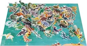 JANOD Vzdělávací puzzle Dinosauři / 200 dílků / 50 figurek / 99 x 69 c