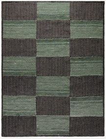 Diamond Carpets India, Ručně vázaný kusový koberec Geomoss SM 18 Green Black, 120x170, vícebarevná, chodba / předsíň