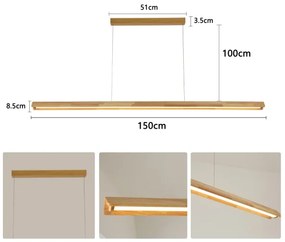 Brilagi - LED Lustr na lanku UMEA WOOD LED/40W/230V 150 cm kaučukovník