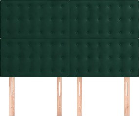 Čelo postele tmavě zelené 144x5x118/128 cm sametové 3116817