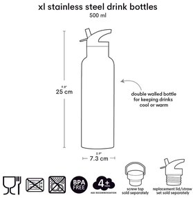 A Little Lovely Company - nerezová láhev na pití, 500 ml - zábava