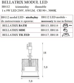 Maxlight H0112 BELLATRIX LED LIGHT MODUL Zápustné stmívatelné svítidlo