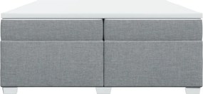 Box spring postel s matrací světle šedá 200 x 200 cm textil 3285158