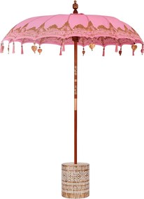 Balijský deštník se základnou Růžová 185 x 185 x 260 cm 3356905