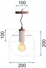 Toolight Závěsné skleněné stropní svítidlo Lassi Black 20 cm