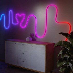 LED pásek neon, WLAN, venkovní IP44 RGB hudební 5m