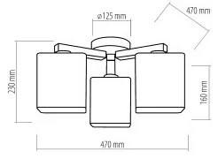 Přisazený lustr NADIA 3xE27/60W/230V