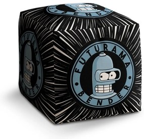 Sablio Taburet Cube Futurama Bender Vesmír: 40x40x40 cm