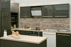 DIMEX | Fototapeta do kuchyně Stará cihlová zeď KI-260-254 | 260 x 60 cm | hnědá, béžová, šedá