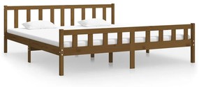 Rám postele medově hnědý masivní dřevo 180x200 cm Super King,  810697