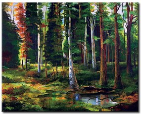 Obraz Kouzlo lesa (1dílný) - krajina s kompozicí vysokých stromů