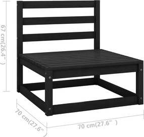 vidaXL 4dílná zahradní sedací souprava s poduškami masivní borovice [3076528] Barva: Černá
