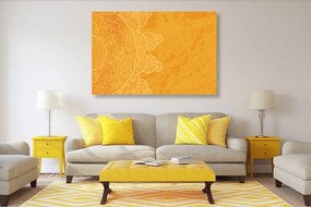 Obraz oranžová arabeska na abstraktním pozadí - 90x60 cm