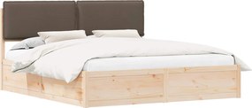 Rám postele s čalouněným čelem s čelo Taupe 200 x 200 cm 3398107