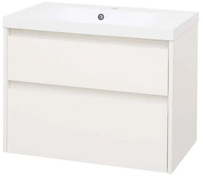 Mereo, Opto, koupelnová skříňka s umyvadlem z litého mramoru 81 cm, bílá CN911M