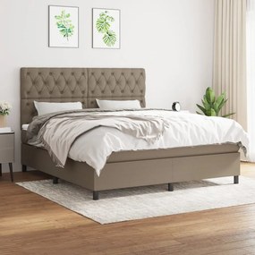 Box spring postel s matrací taupe 160x200 cm textil 3142029