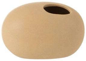 Béžová keramická oválná váza Matt Beige - 16*10*10 cm