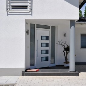 Vchodové dveře bílé 100 x 210 cm hliník a PVC 3157066