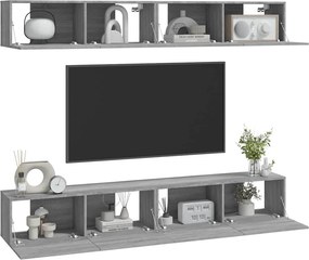 Nástěnné TV skříňky 4 ks šedé sonoma 100 x 30 x 30 cm 3114196