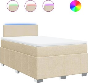 Box spring postel s matrací krémová 120x190 cm textil 3289305