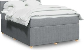 Box spring postel s matrací světle šedá 160 x 200 cm textil 3287500