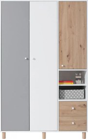 FARO | dětský pokoj E | 5 dílů | spací plocha 90x200 cm | bílá/artisan/šedá